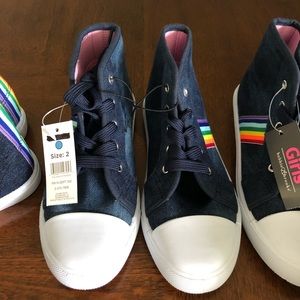 Bobbie Brooks | Shoes | Girls Hightop Bluerainbow Sneakers | Poshmark